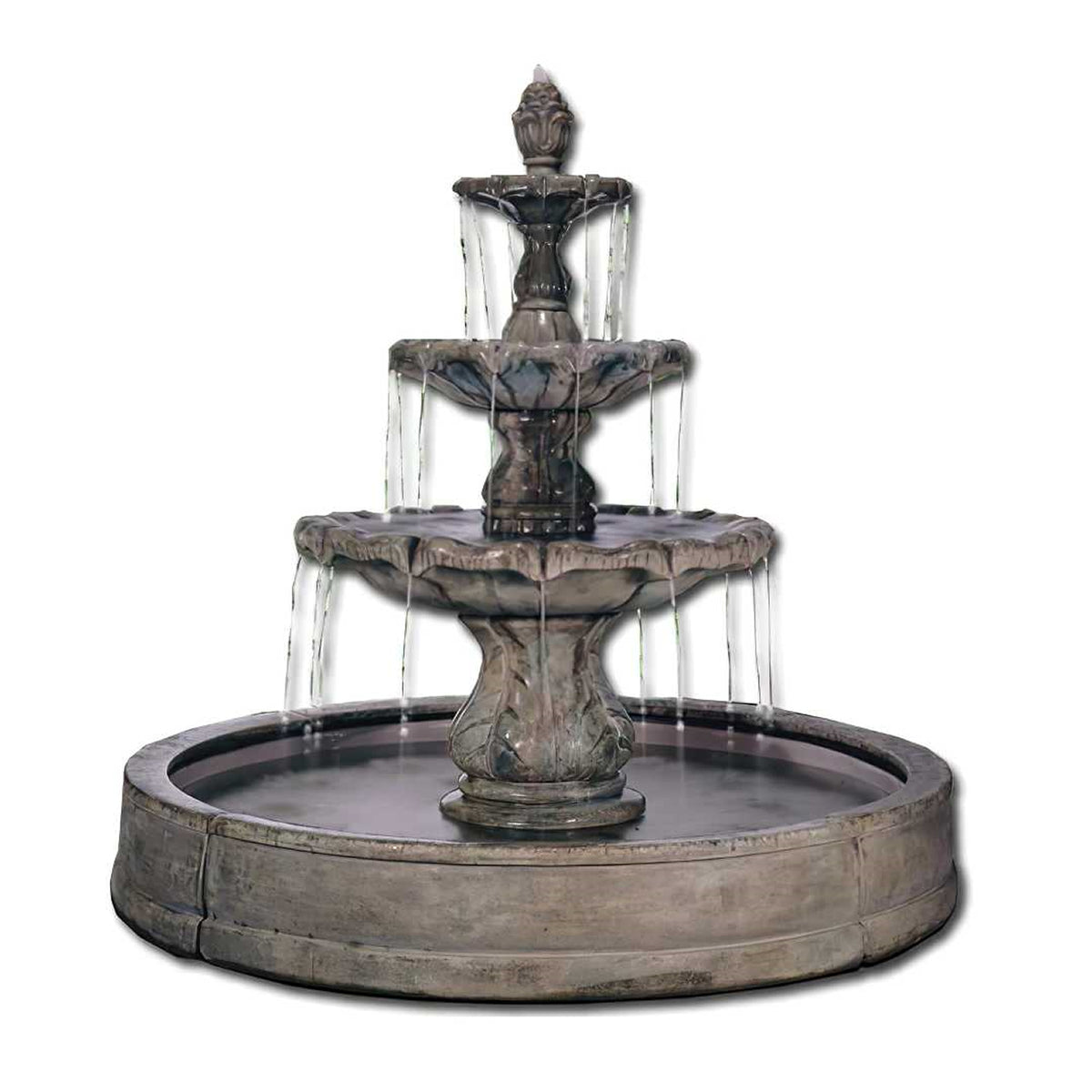 Classical Three Tier Fountain- Cast Stone — AllSculptures