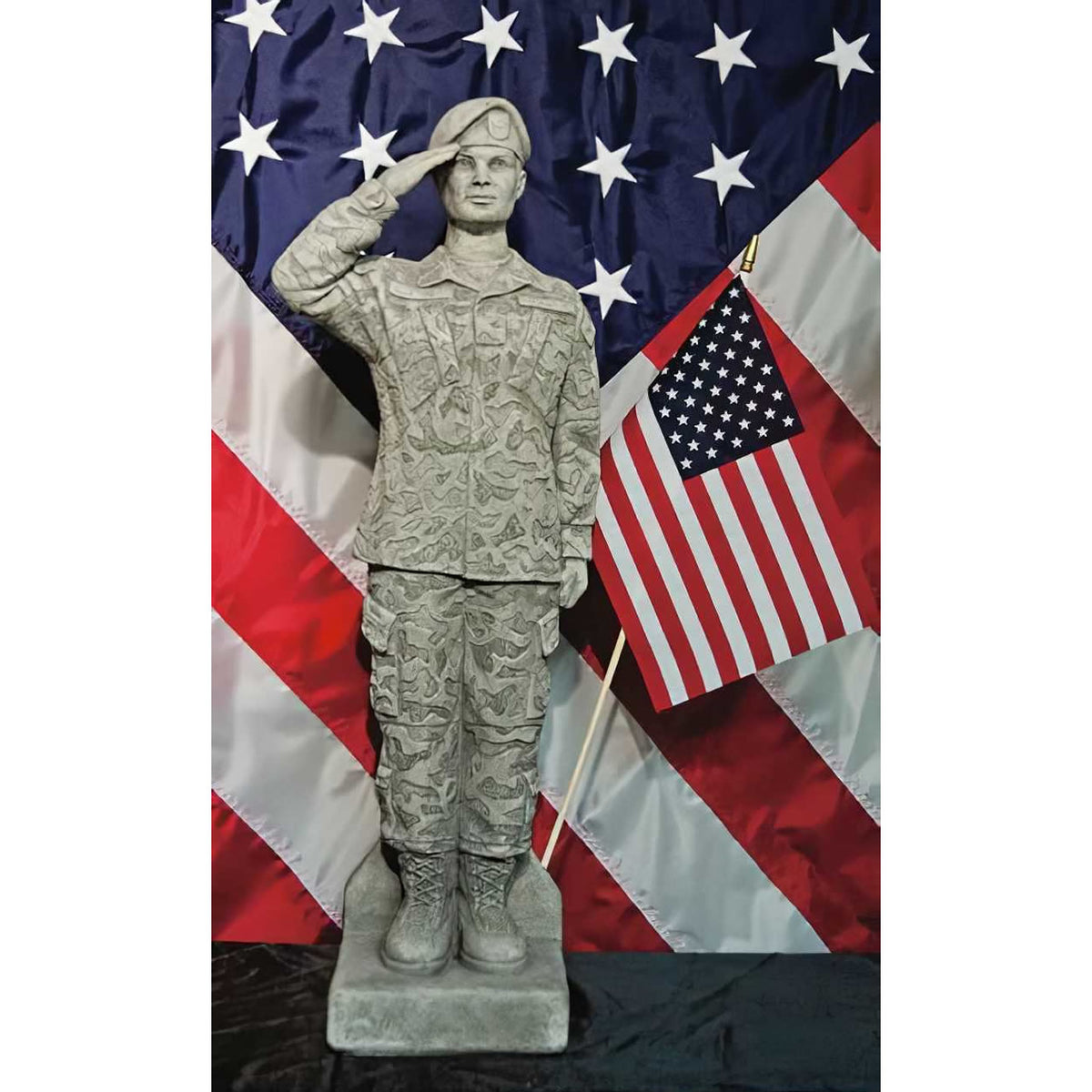 Female Soldier with Flag Statue | Military Statues — AllSculptures