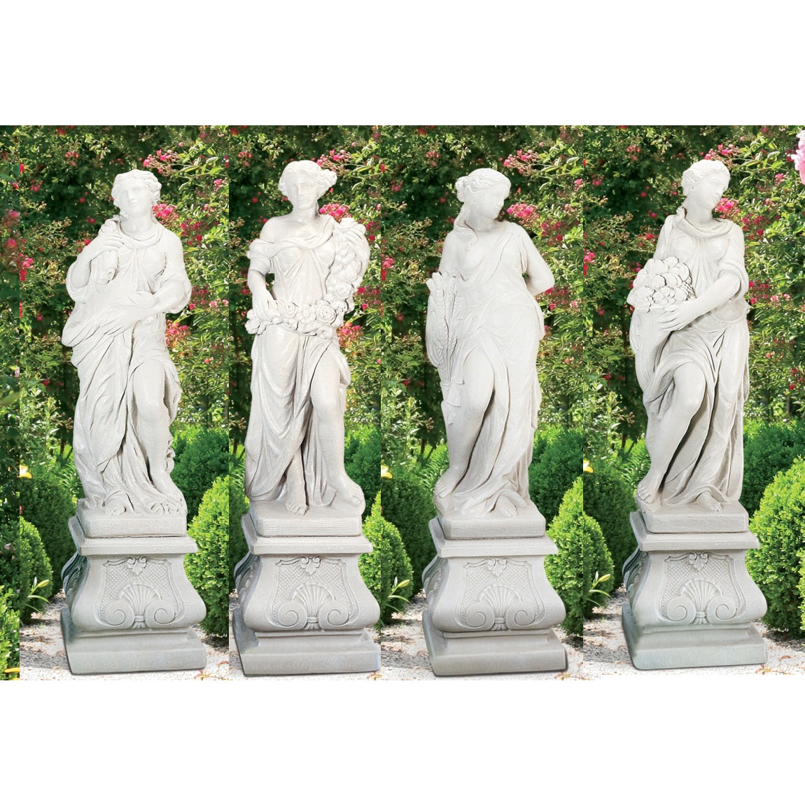 Four Seasons Garden Statue Set- Cast Stone — AllSculptures