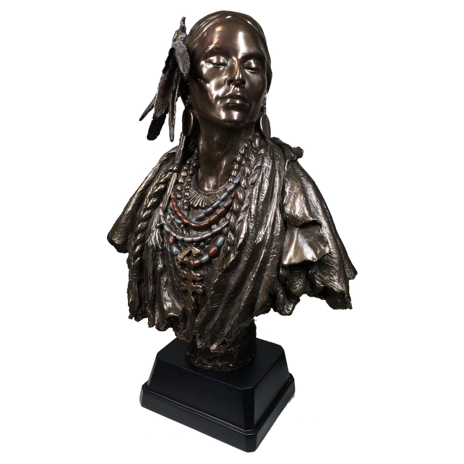 Native American Warrior Bust — AllSculptures