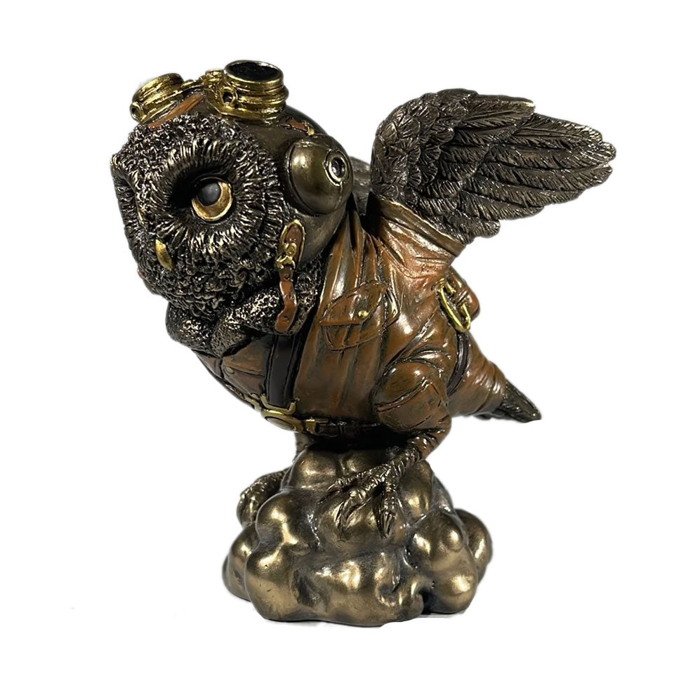 Steampunk Ace Aviator Owl Figurine — AllSculptures