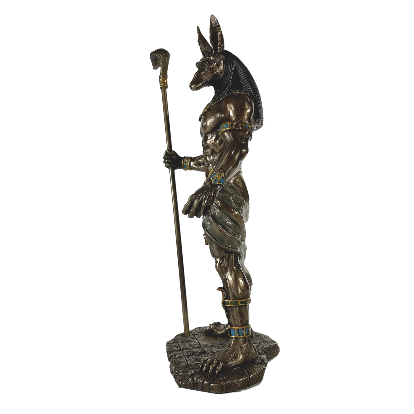 Anubis Holding Cobra Head Scepter Statue — AllSculptures
