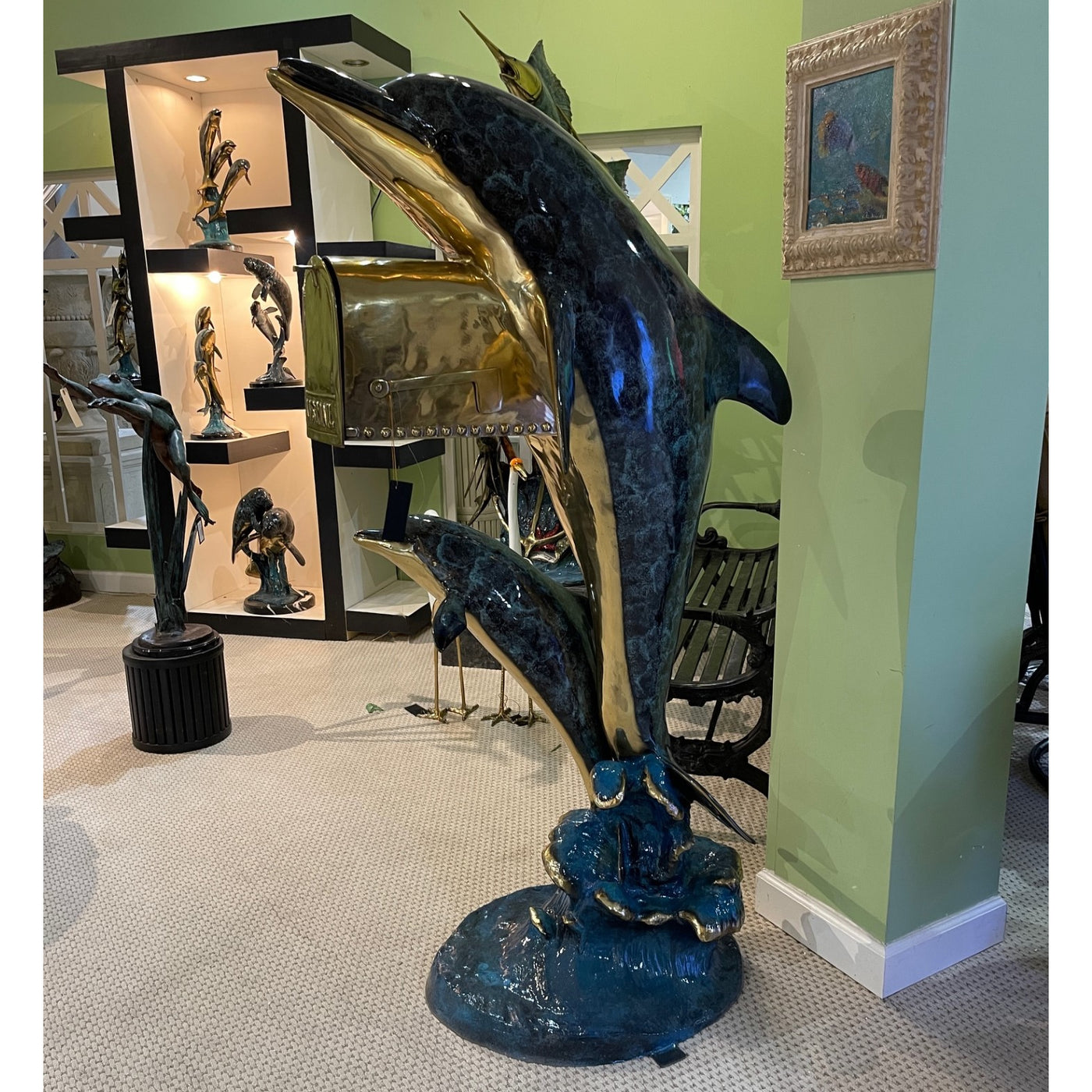Dolphin Mailbox Sculpture — AllSculptures