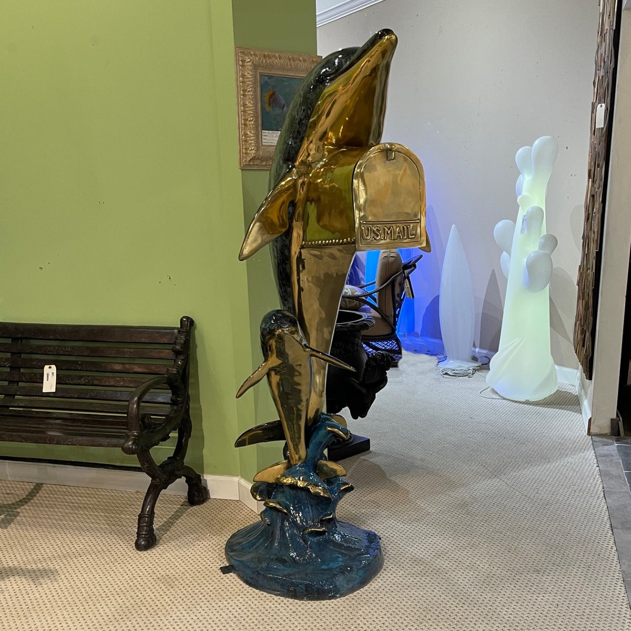 Dolphin Mailbox Sculpture — AllSculptures