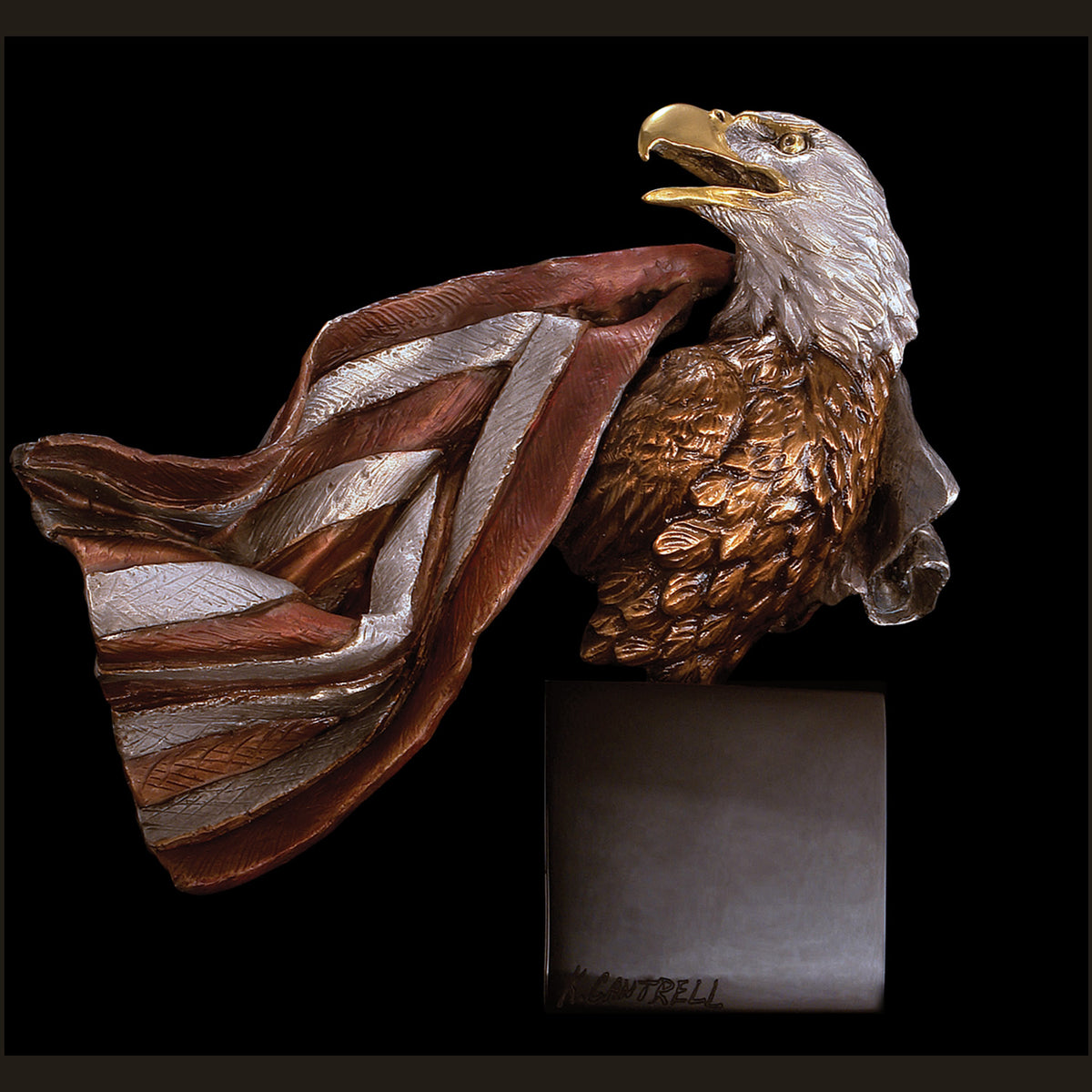 Symbols of Honor-Eagle with American Flag Sculpture — AllSculptures