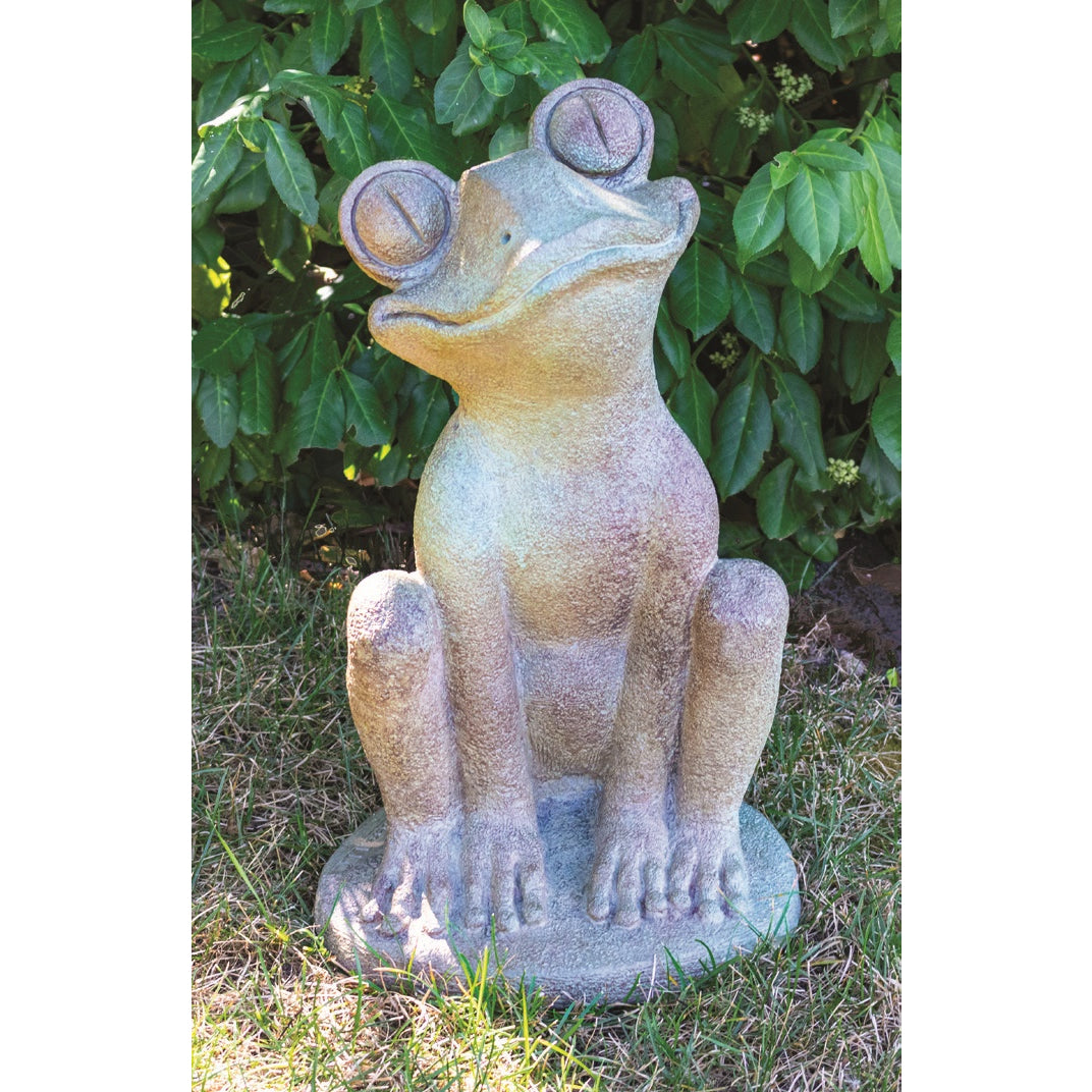 Whimsical Frog Garden Statue- Cast Stone — AllSculptures