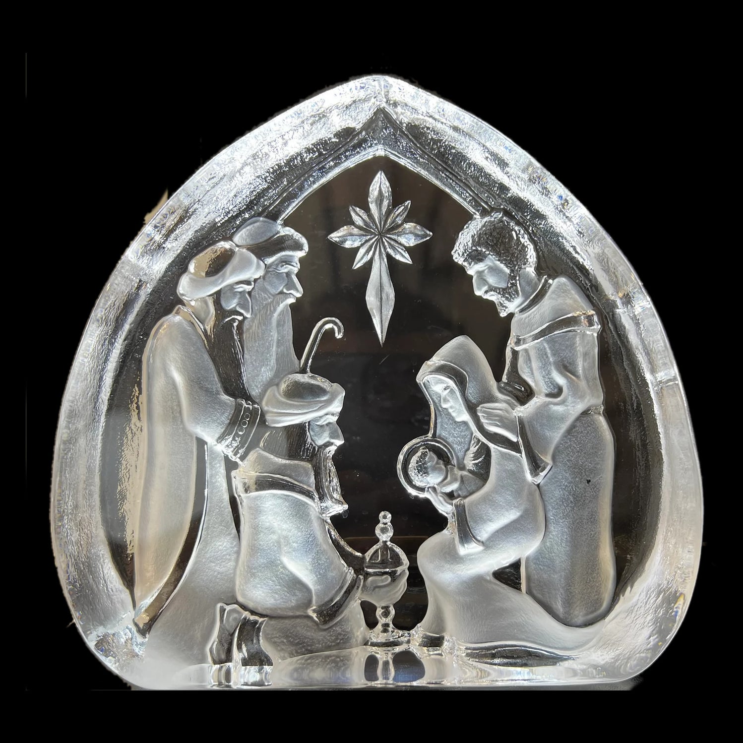 Crystal Holy Family Nativity Sculpture by Mats Jonasson — AllSculptures