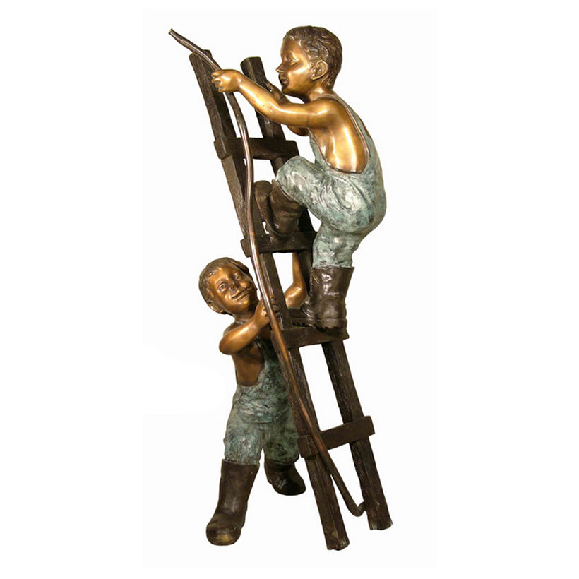 Kids on Ladder Bronze Fountain Sculpture — AllSculptures