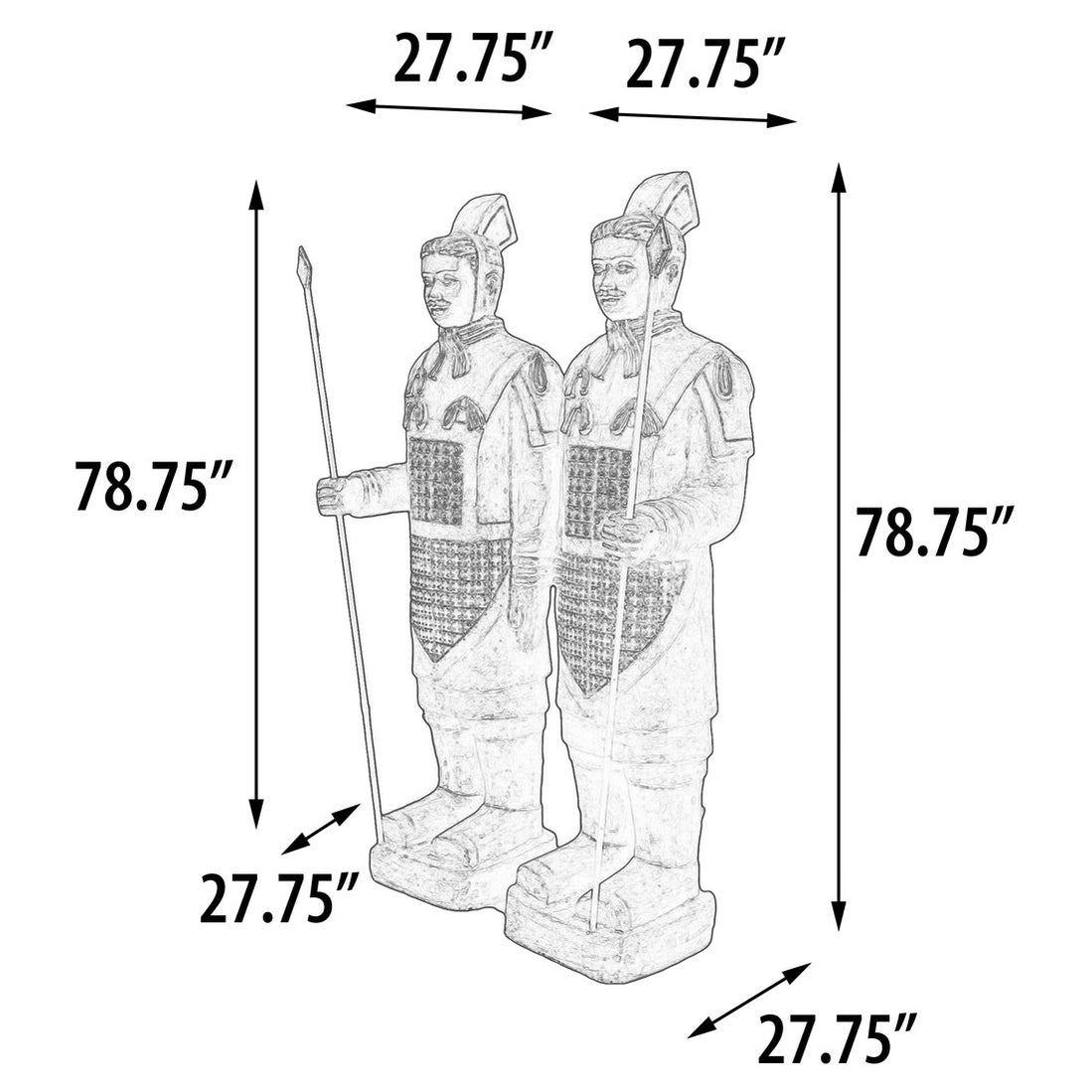 Terracotta Warrior Sculpture Set of 2 — AllSculptures