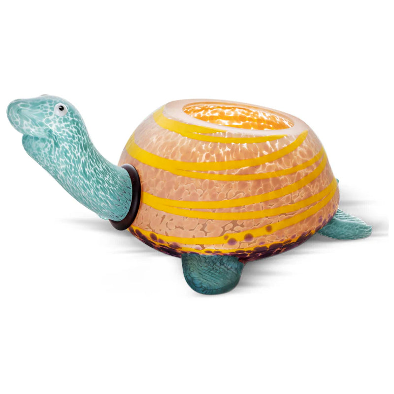 Art Glass Toby the Turtle Bowl by Borowski-Apricot — AllSculptures