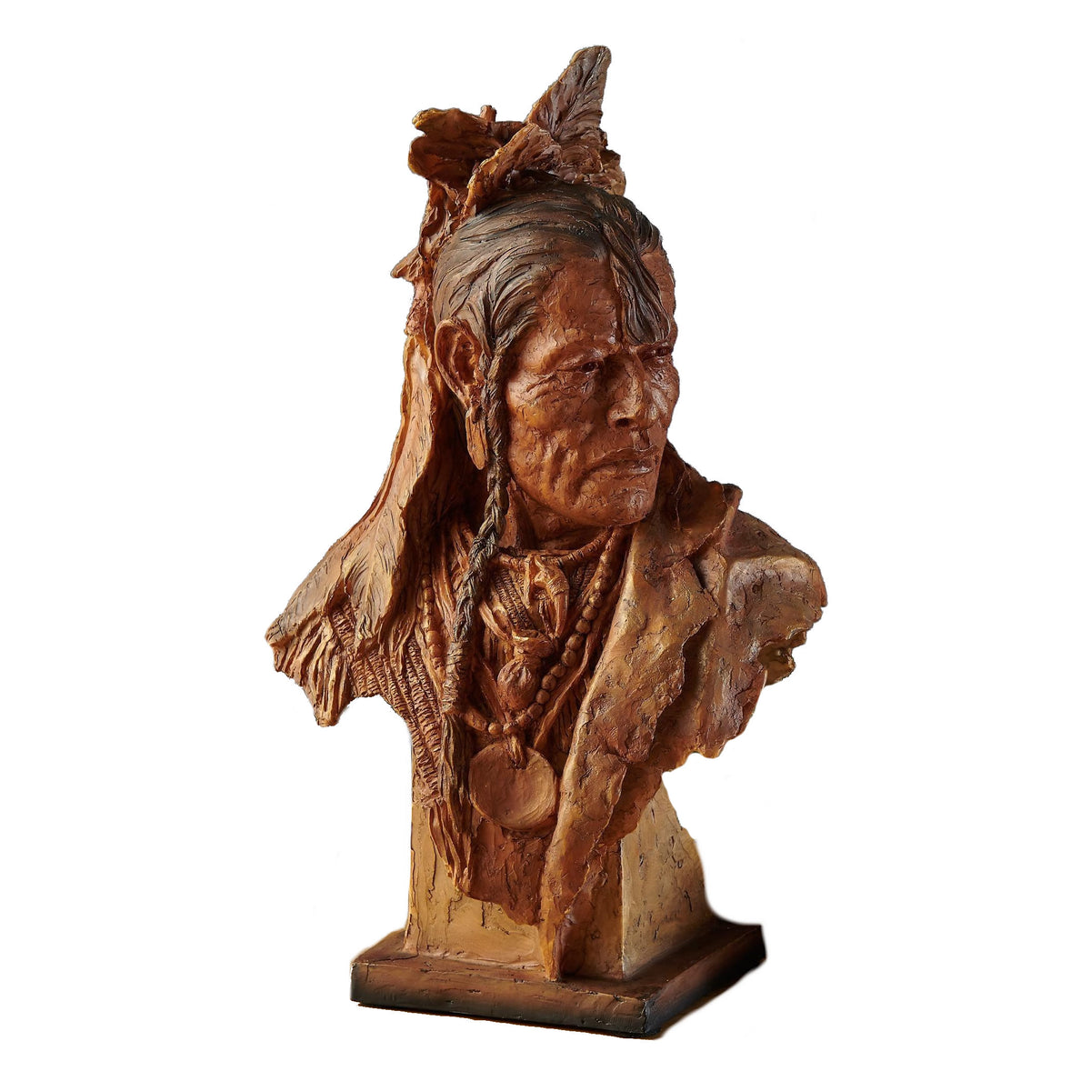 A Leader of Men- Native American Bust — AllSculptures