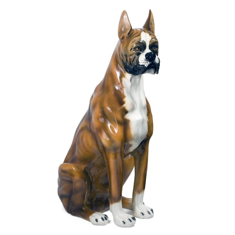 Boxer Dog Sculpture-Italian Ceramic — AllSculptures