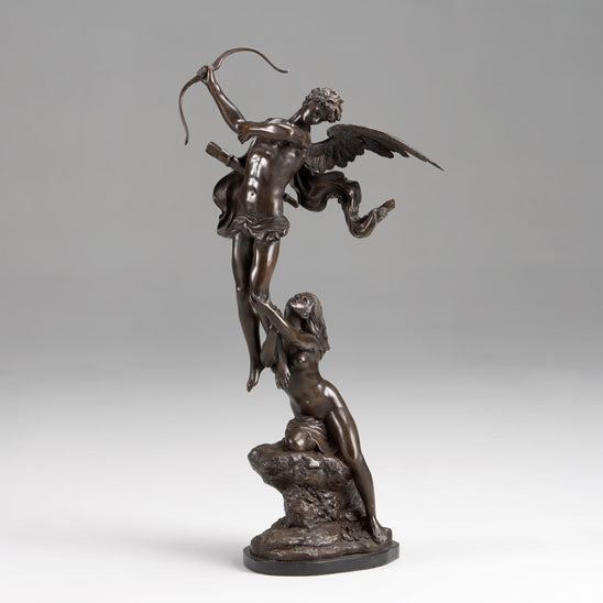 Cupid & Psyche Bronze Sculpture on Marble Base — AllSculptures