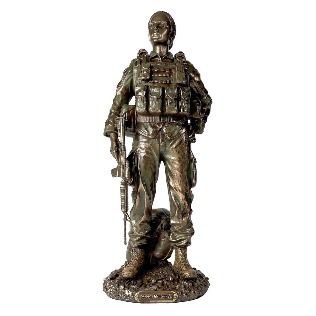 Female Soldier Statue-Defend & Serve — AllSculptures