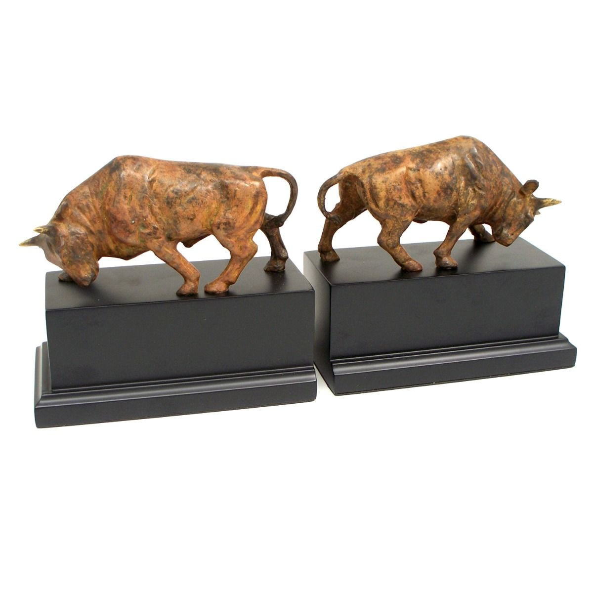 Stock Market Double Bull Bookends — AllSculptures