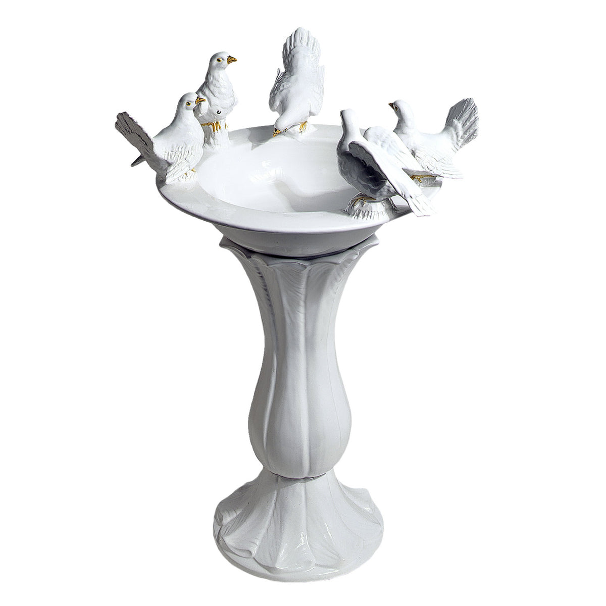 Doves Bird Bath-Italian Ceramic — AllSculptures