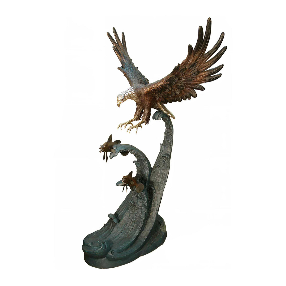 Eagle Catching Fish Bronze Fountain Sculpture — AllSculptures