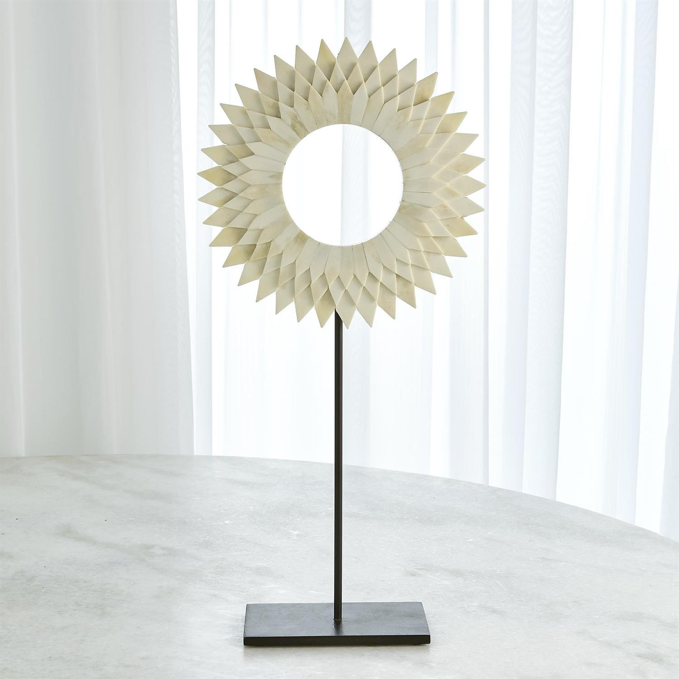Triple Layer Sunburst Sculpture-Bone — AllSculptures