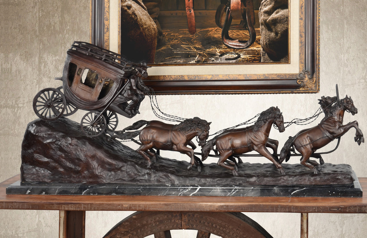 Western Stage Coach Bronze Sculpture — AllSculptures