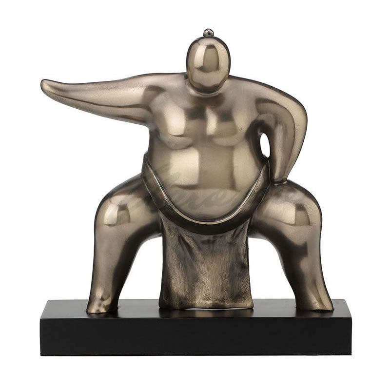 Abstract Squatting Sumo Wrestler Statue — AllSculptures