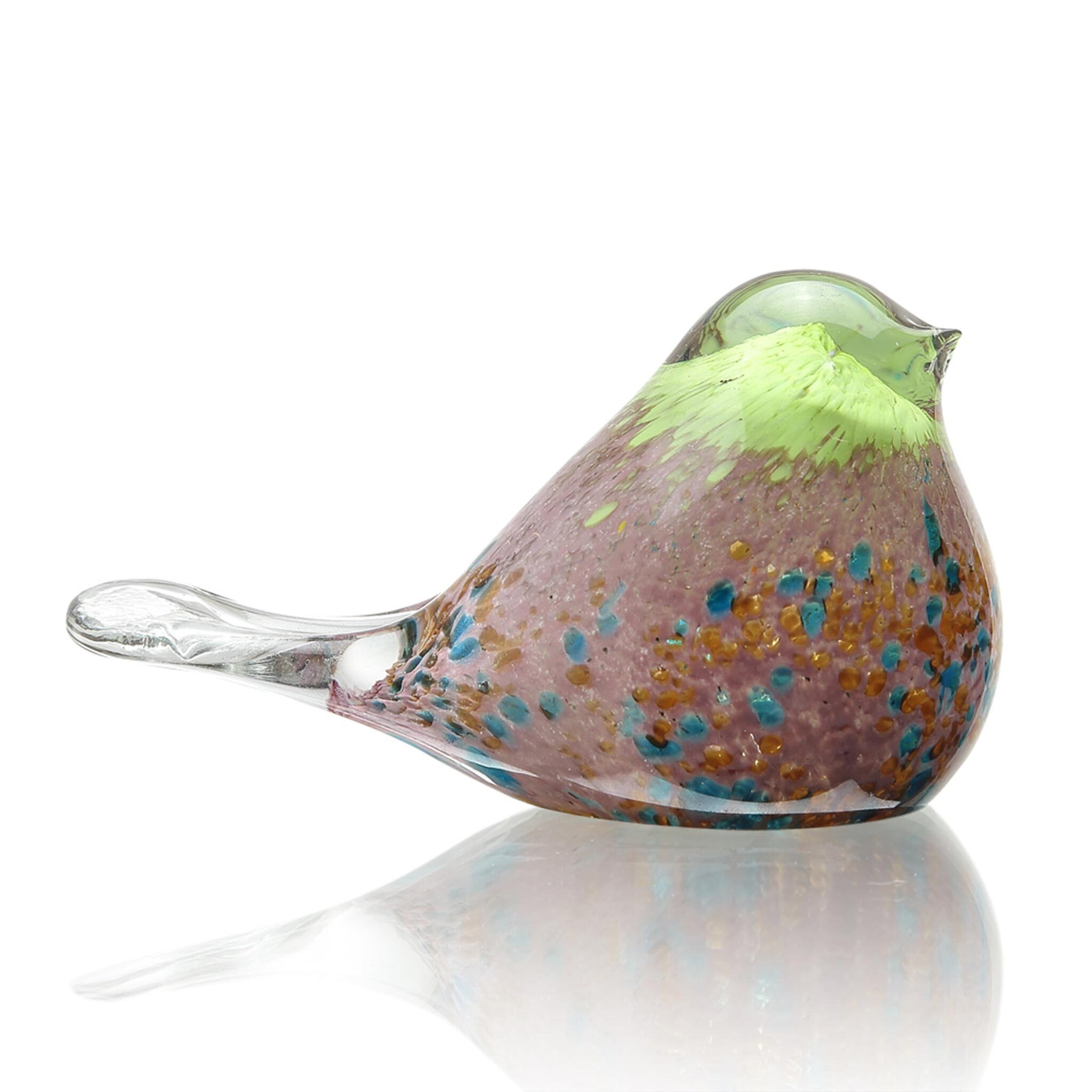 Art Glass Green Spotted Bird Figurine by San Pacific International/SPI ...