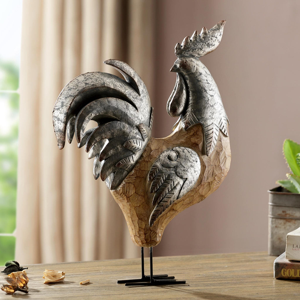 Barnyard Boss Rooster Statue by San Pacific International/SPI Home ...
