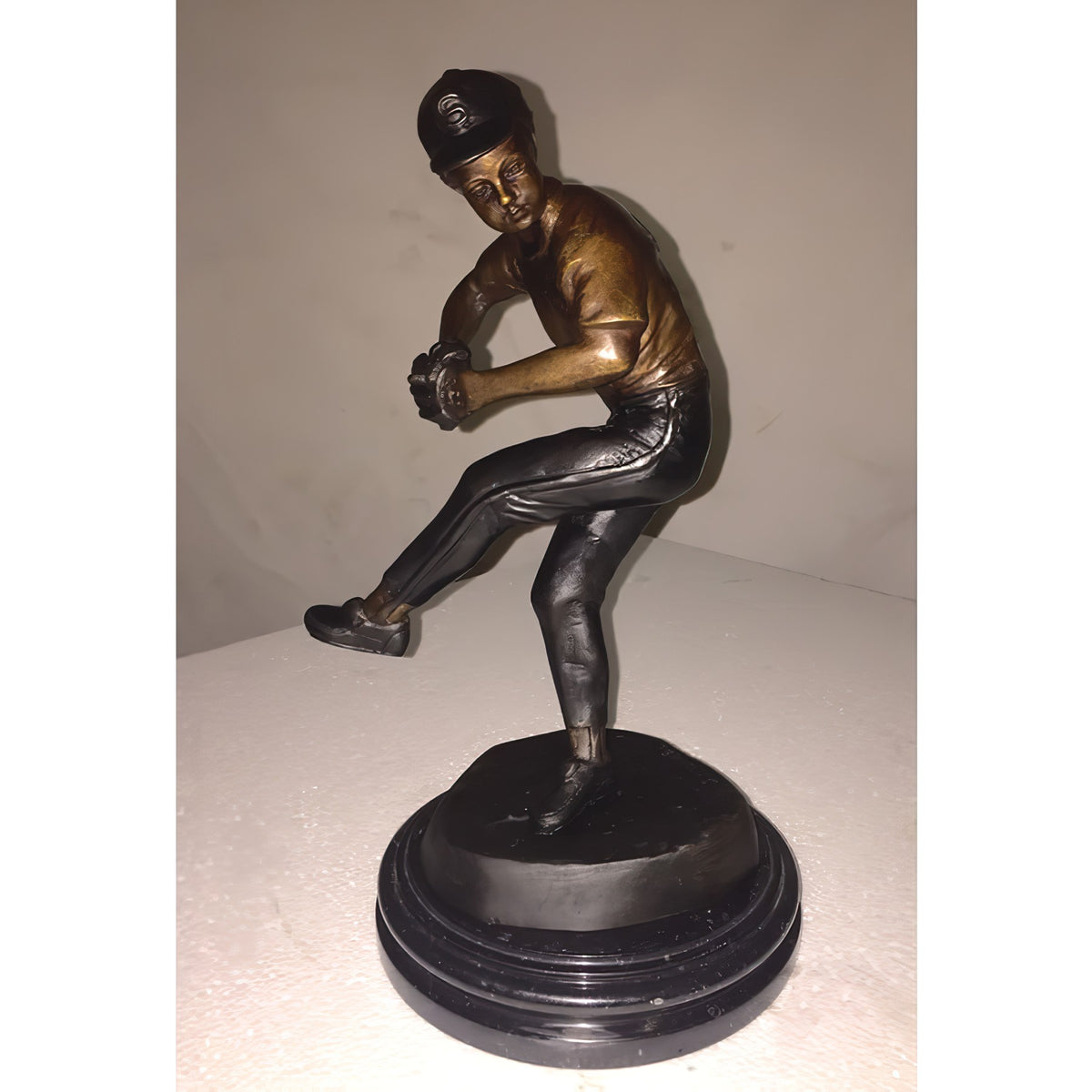 Baseball Pitcher Bronze Tabletop Sculpture — AllSculptures