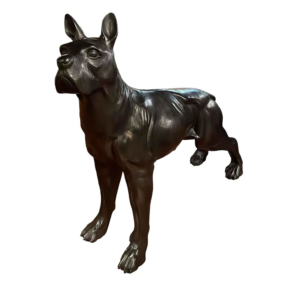 Bronze Boxer Dog Standing Sculpture — AllSculptures
