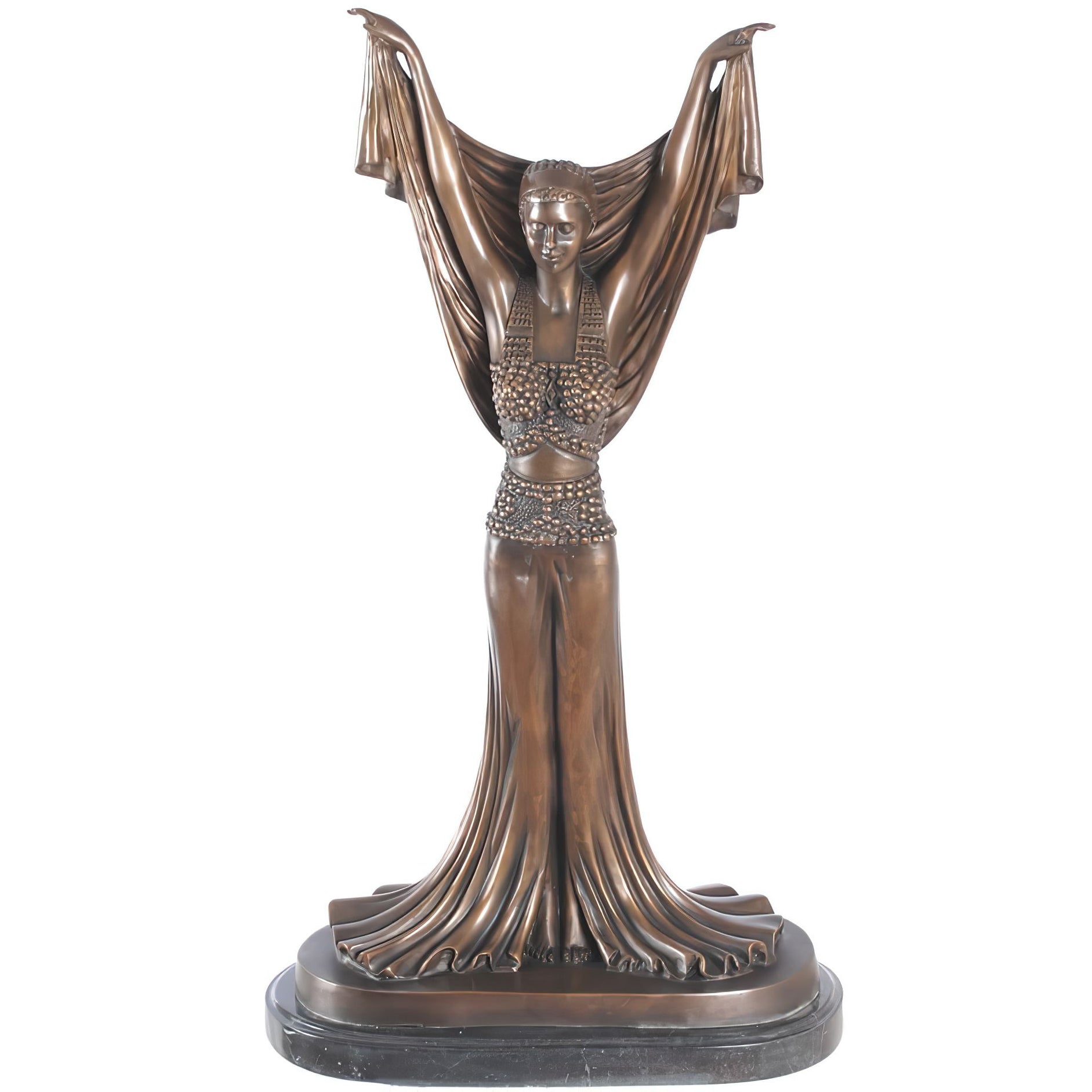 Bronze Chiparus Dancer Sculpture- Hands Up — AllSculptures