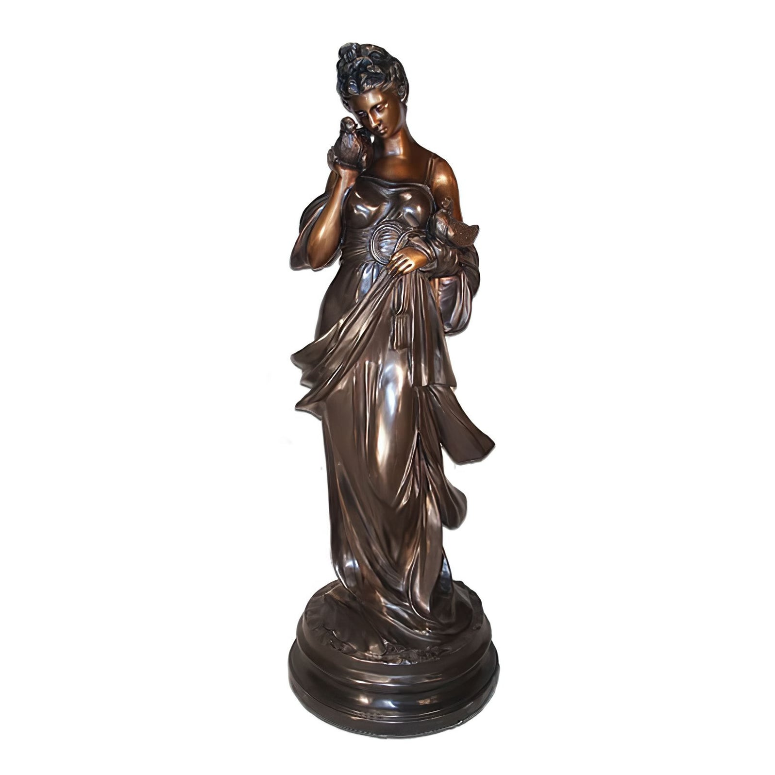 Bronze Goddess Diana with Doves Sculpture — AllSculptures