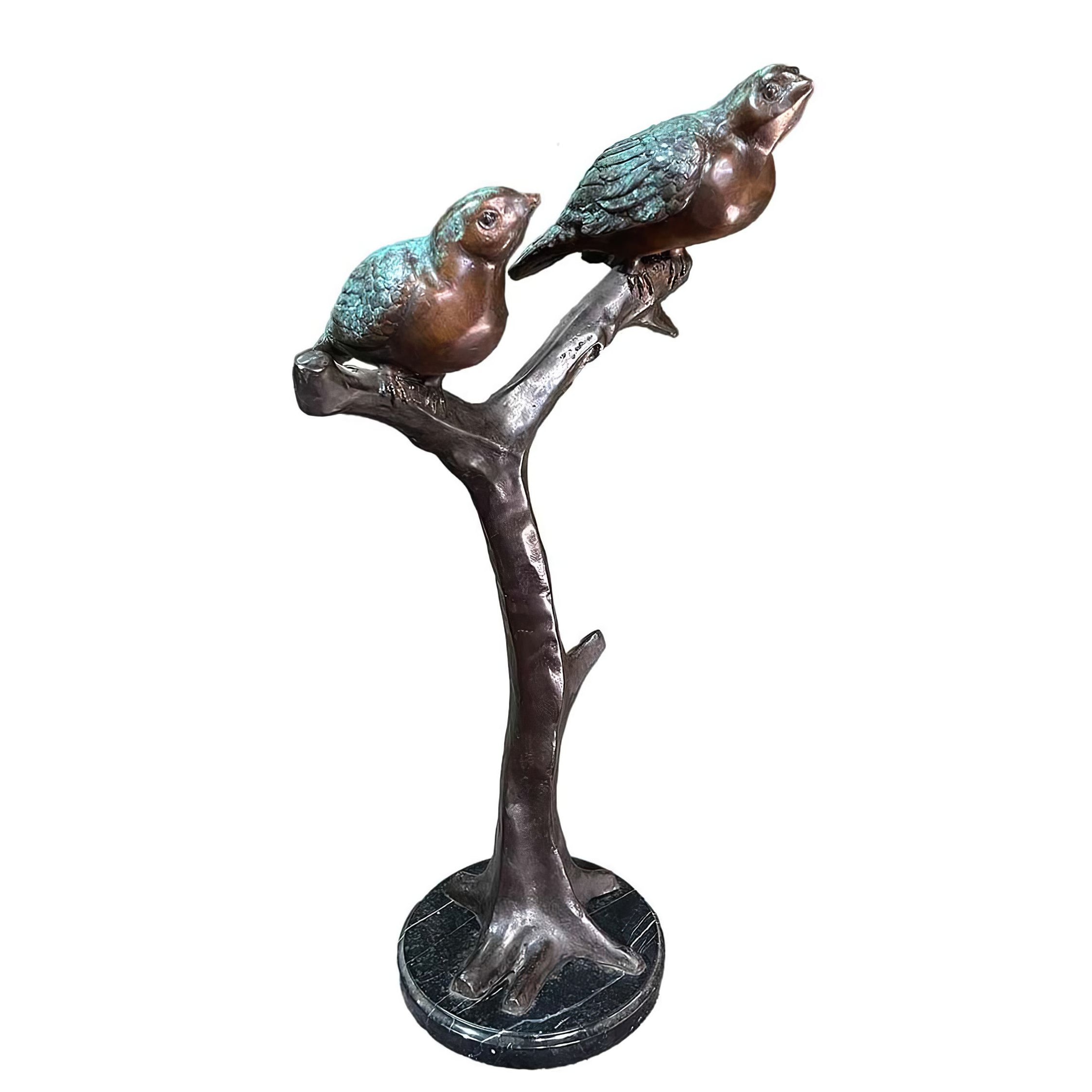 Bronze Love Birds on Branch Sculpture — AllSculptures