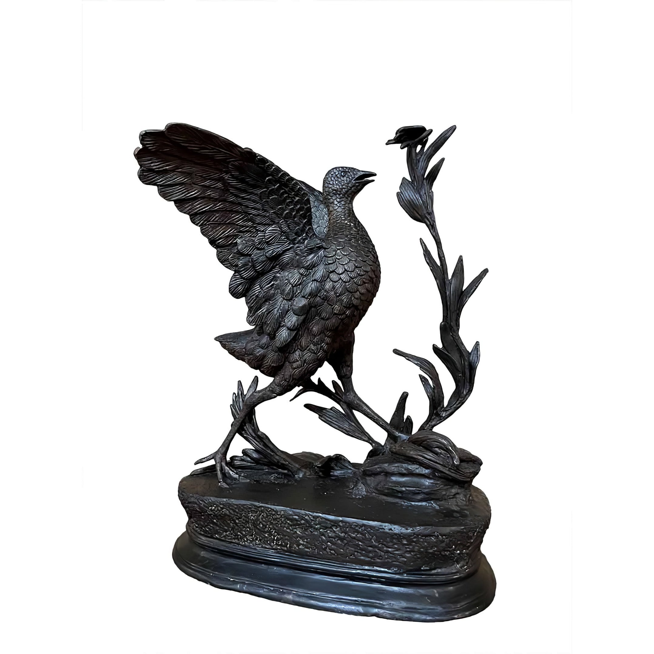 Bronze Standing Pheasant with Base Sculpture — AllSculptures