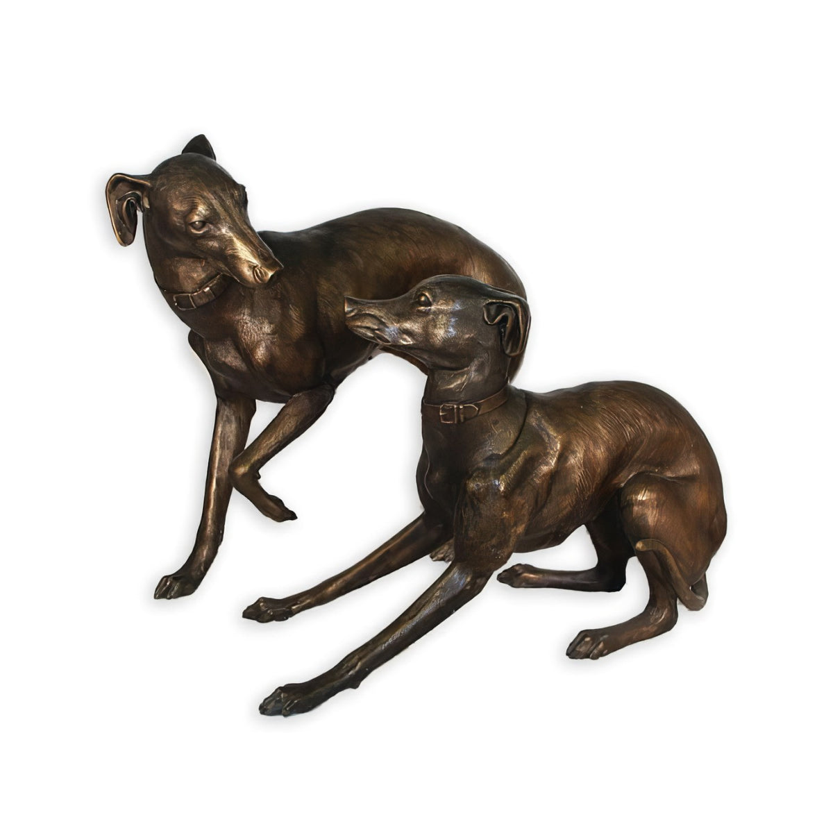 Bronze Whippets Sculpture-Pair — AllSculptures
