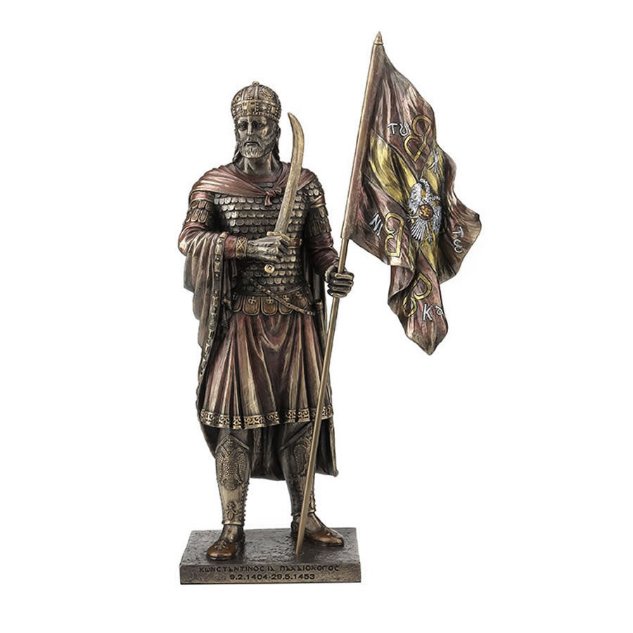 Constantine Xi Palaiologos Statue- Holding Flag Of Byzantine Empire ...