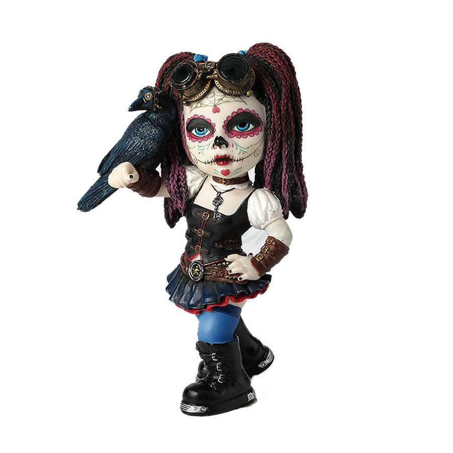 Cosplay Kid - Steampunk-Day Of The Dead Kid Holding A Crow Figurine ...