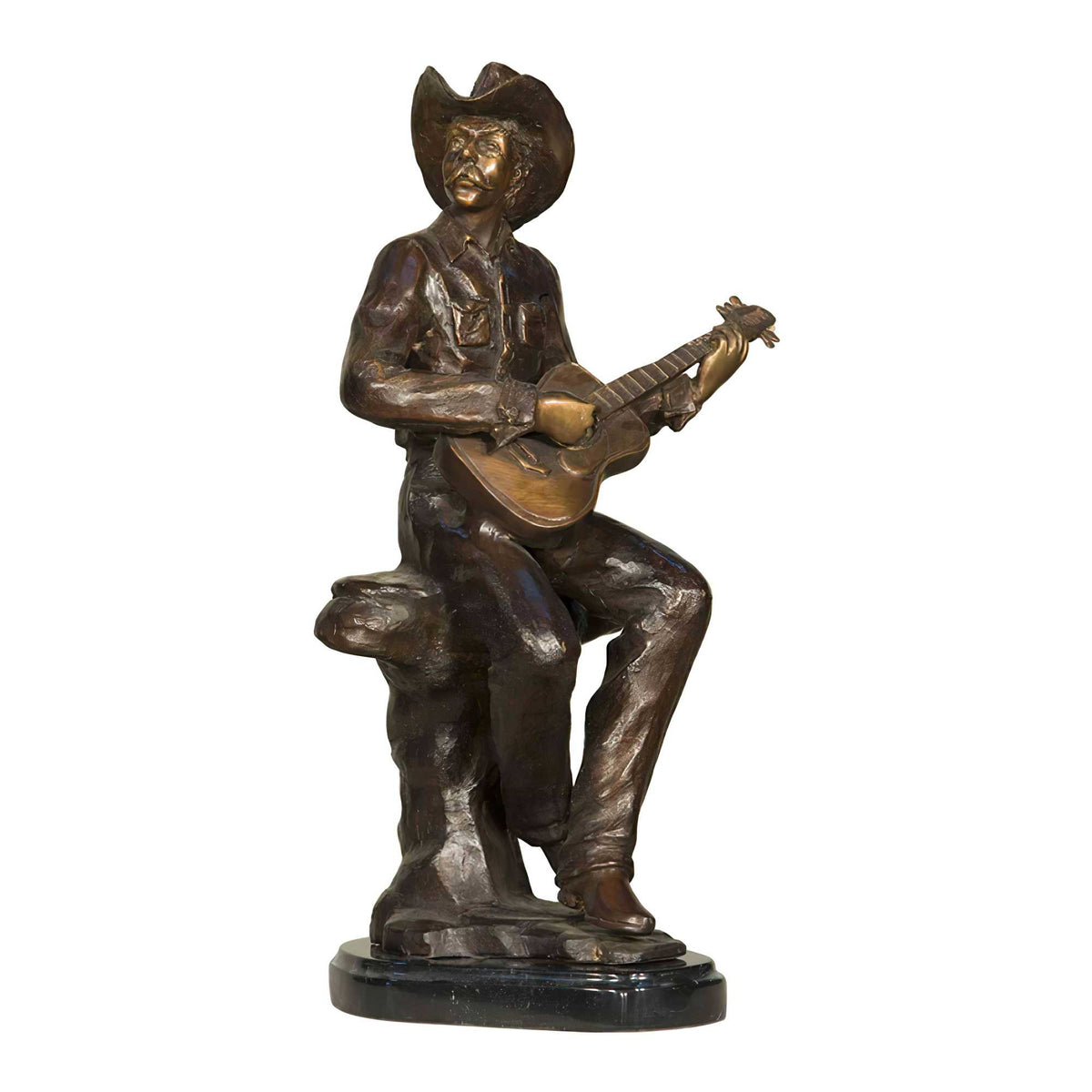 Bronze Cowboy Playing Guitar Sculpture — AllSculptures