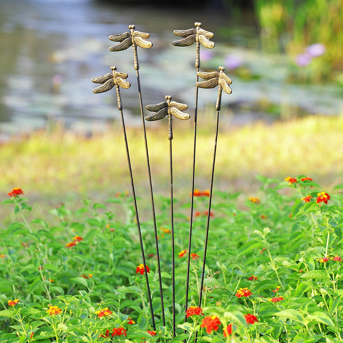 Dragonflies Flexible Garden Stake by San Pacific International/SPI Home ...