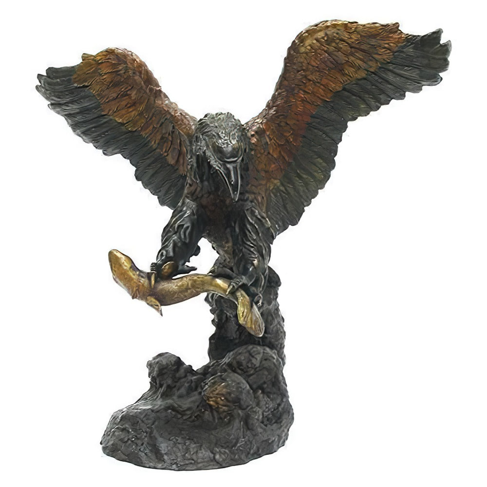 Eagle Holding Fish Sculpture — AllSculptures