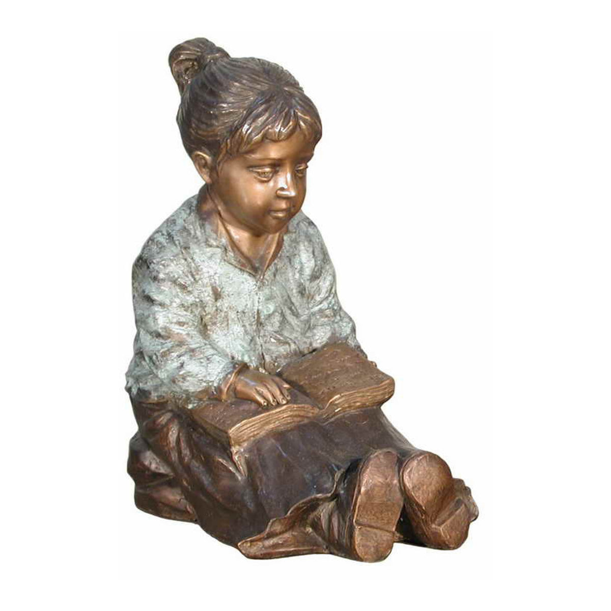 Girl Reading Book Bronze Sculpture — AllSculptures