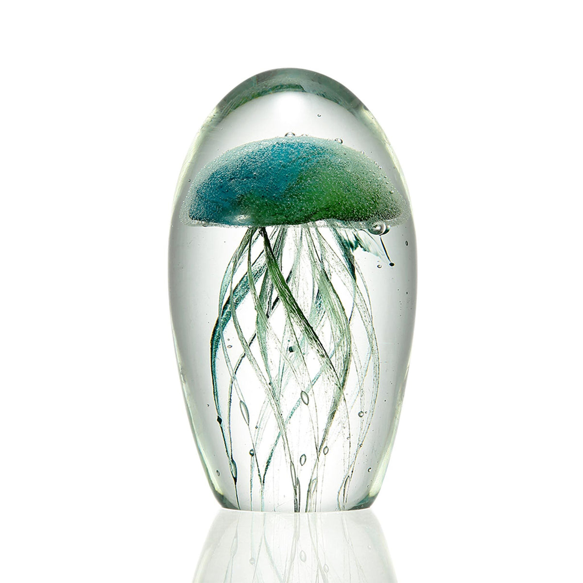 Glass Jellyfish Figurine, Teal and Green-5.5 inch by San Pacific ...