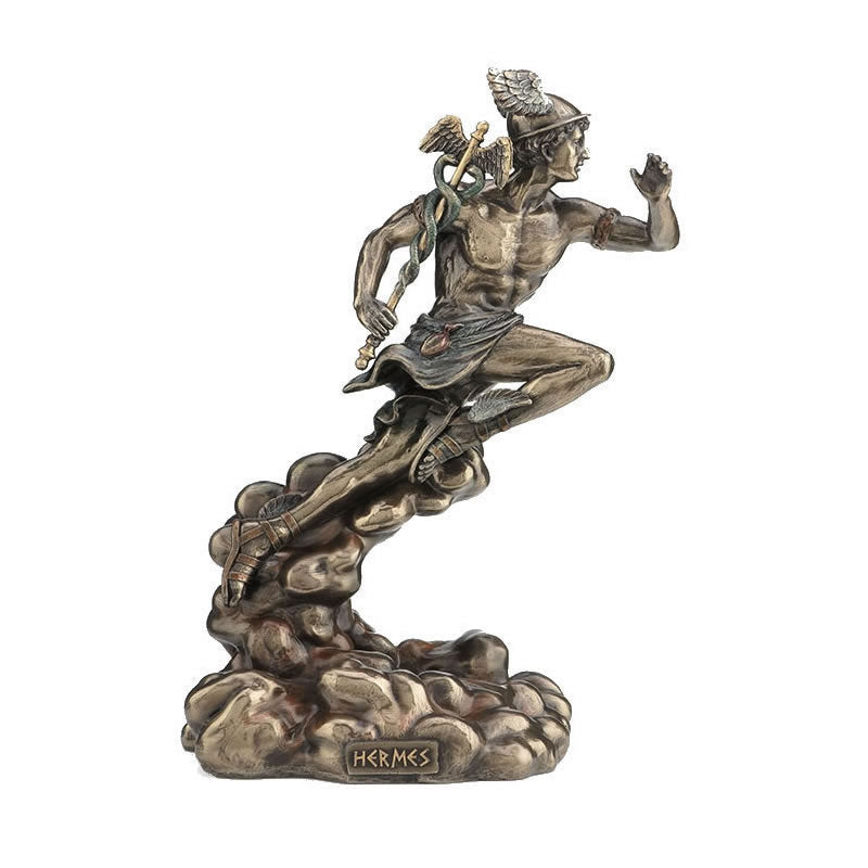 Hermes Running With Caduceus Statue — AllSculptures