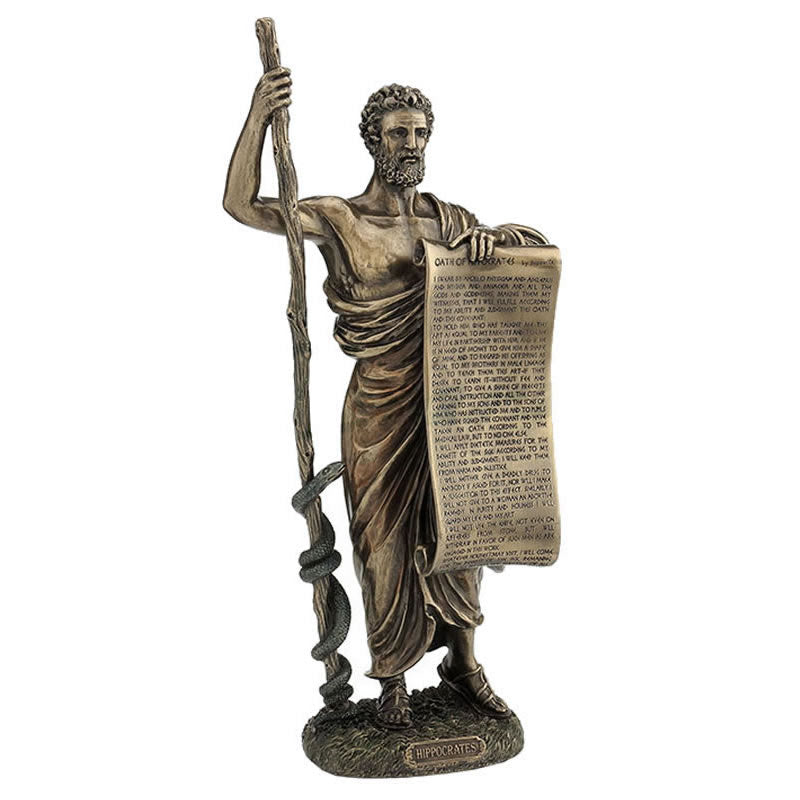 Hippocrates Of Cos Holding Hippocratic Oath Statue — AllSculptures