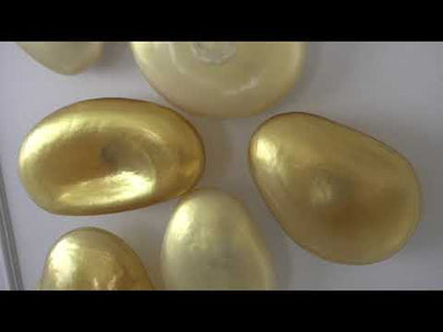 Art Glass Wall Gems-Set of 5-Amber with Gold — AllSculptures