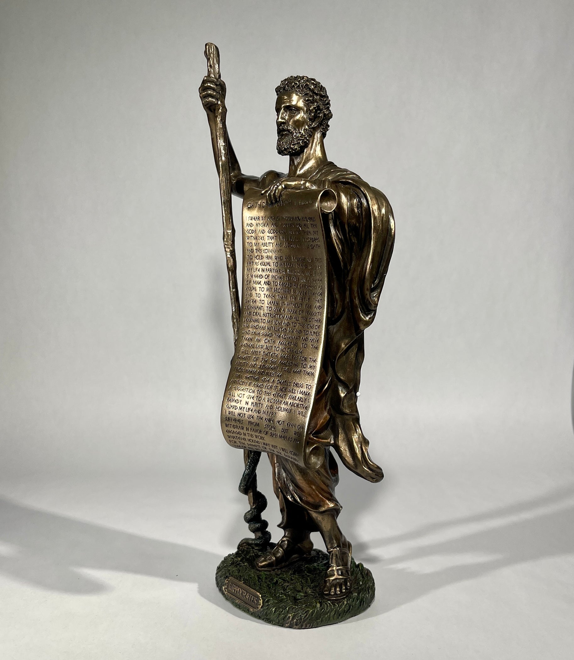 Hippocrates Of Cos Holding Hippocratic Oath Statue — AllSculptures