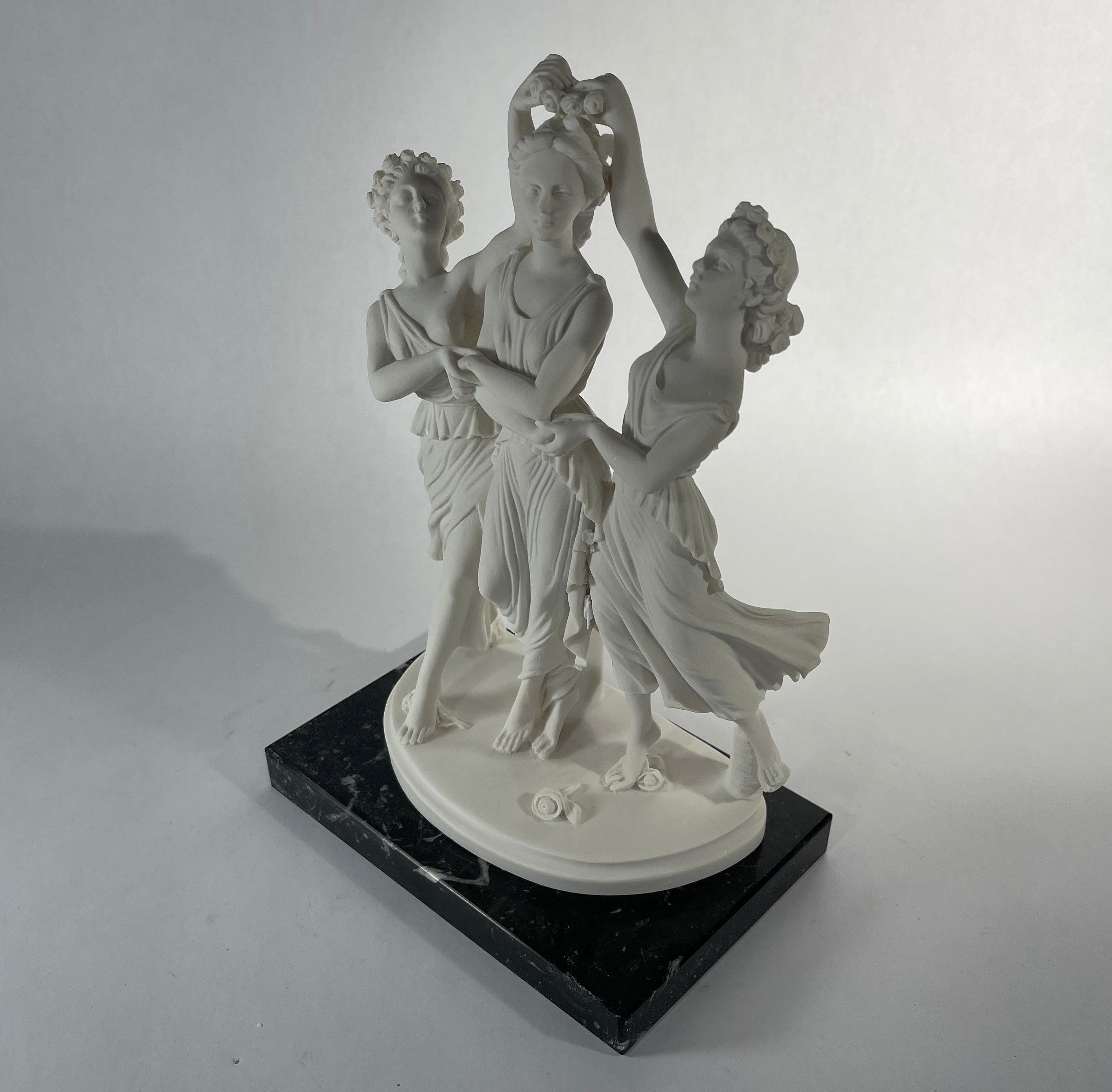 Three Dancers Marble Statue on Base — AllSculptures