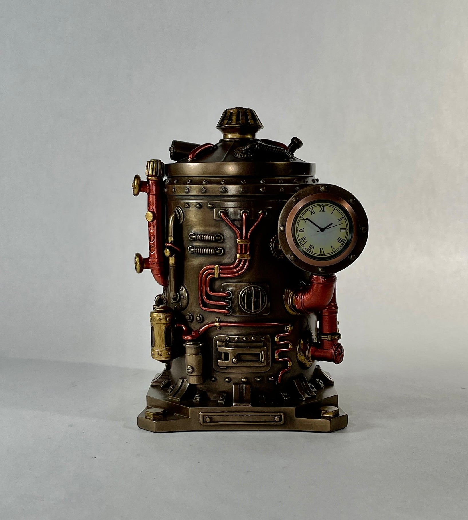 Steampunk Mysterious Container Clock Trinket Box — AllSculptures