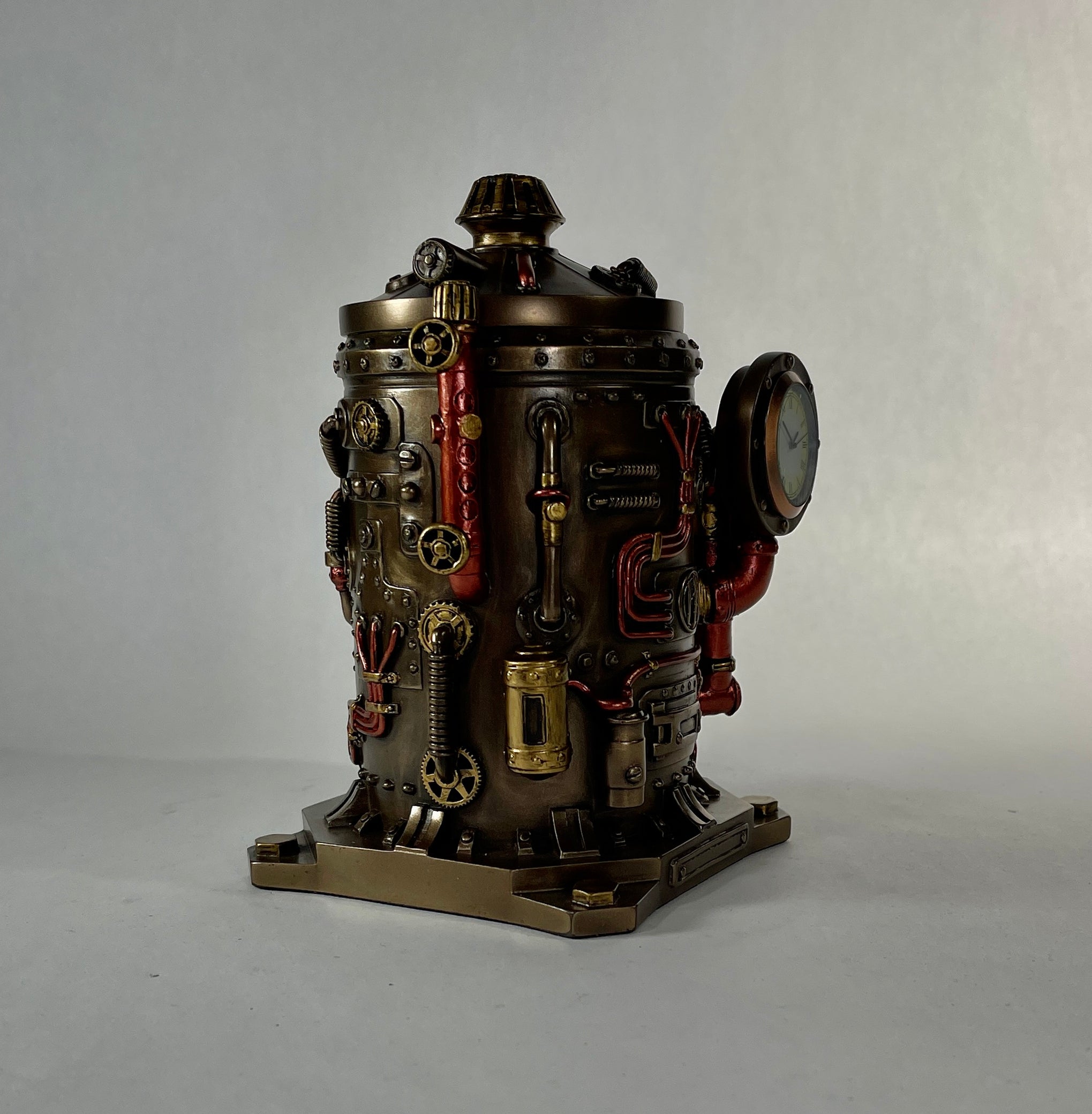 Steampunk Mysterious Container Clock Trinket Box — AllSculptures