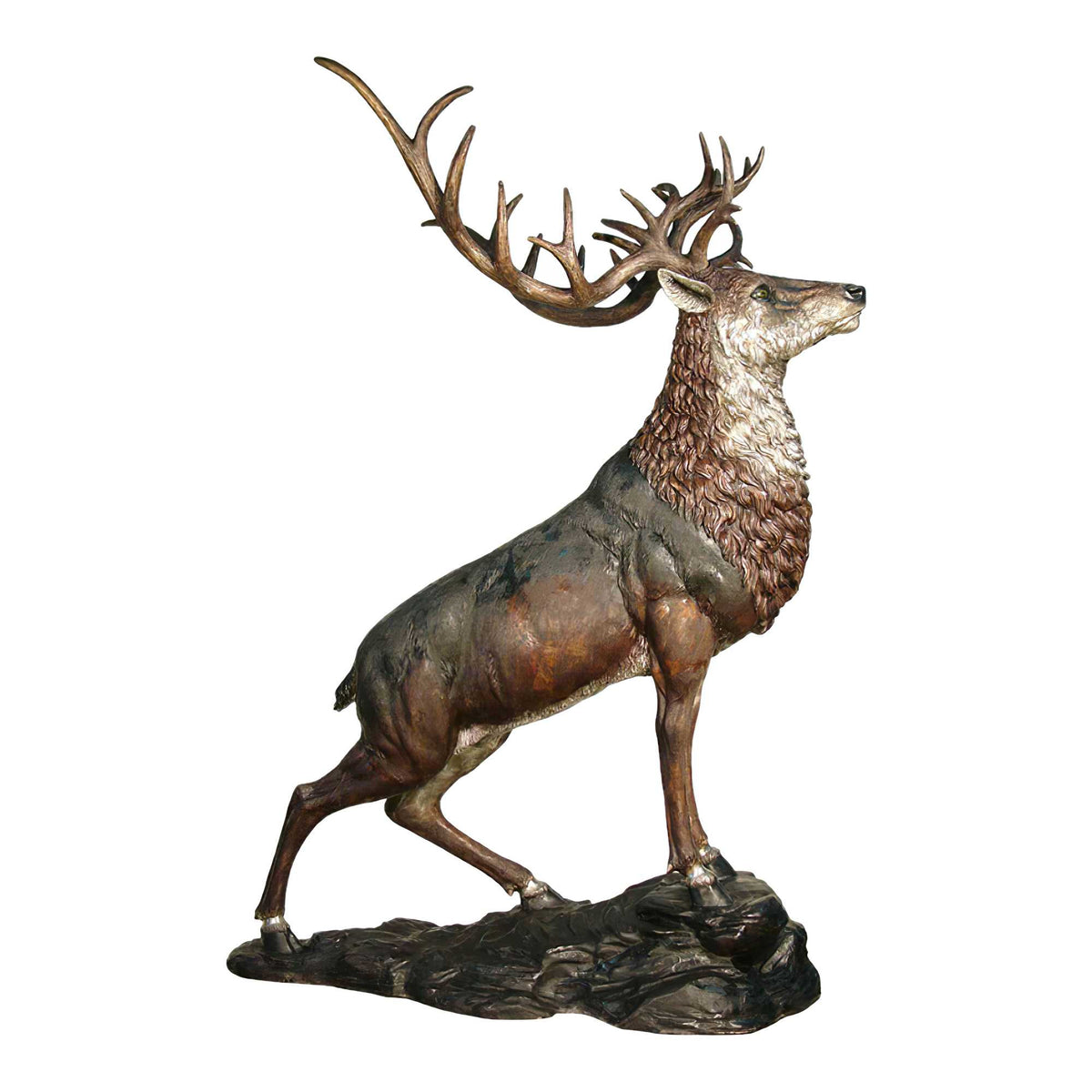 Bronze Stag on Rock Sculpture, Extra Large — AllSculptures