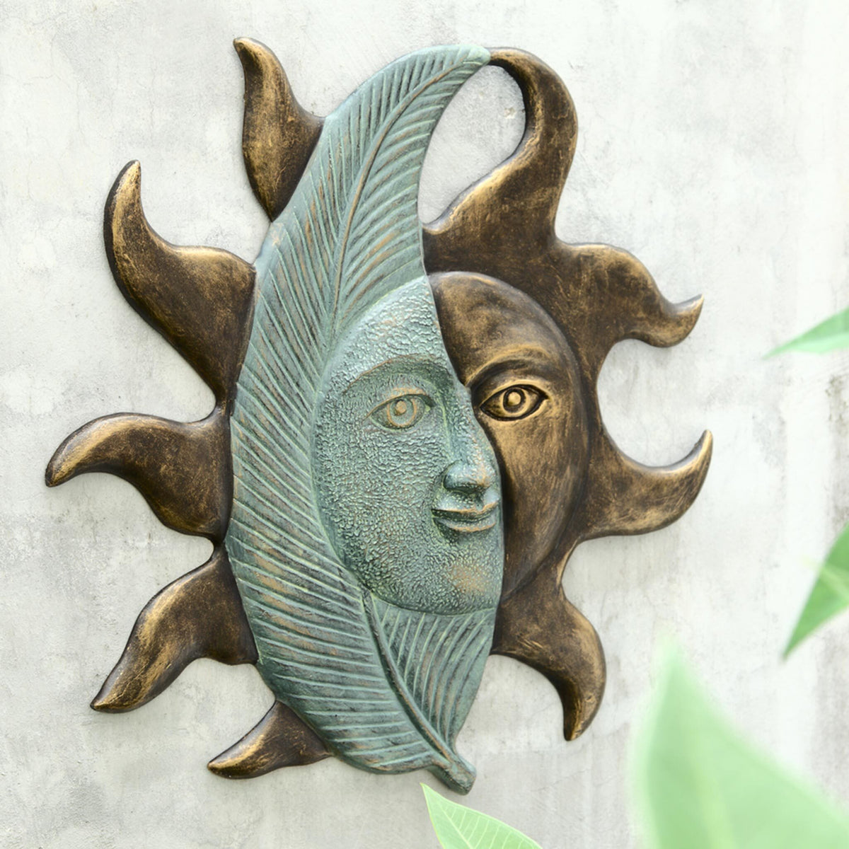Leaf and Sun Face Wall Hanging by San Pacific International/SPI Home ...