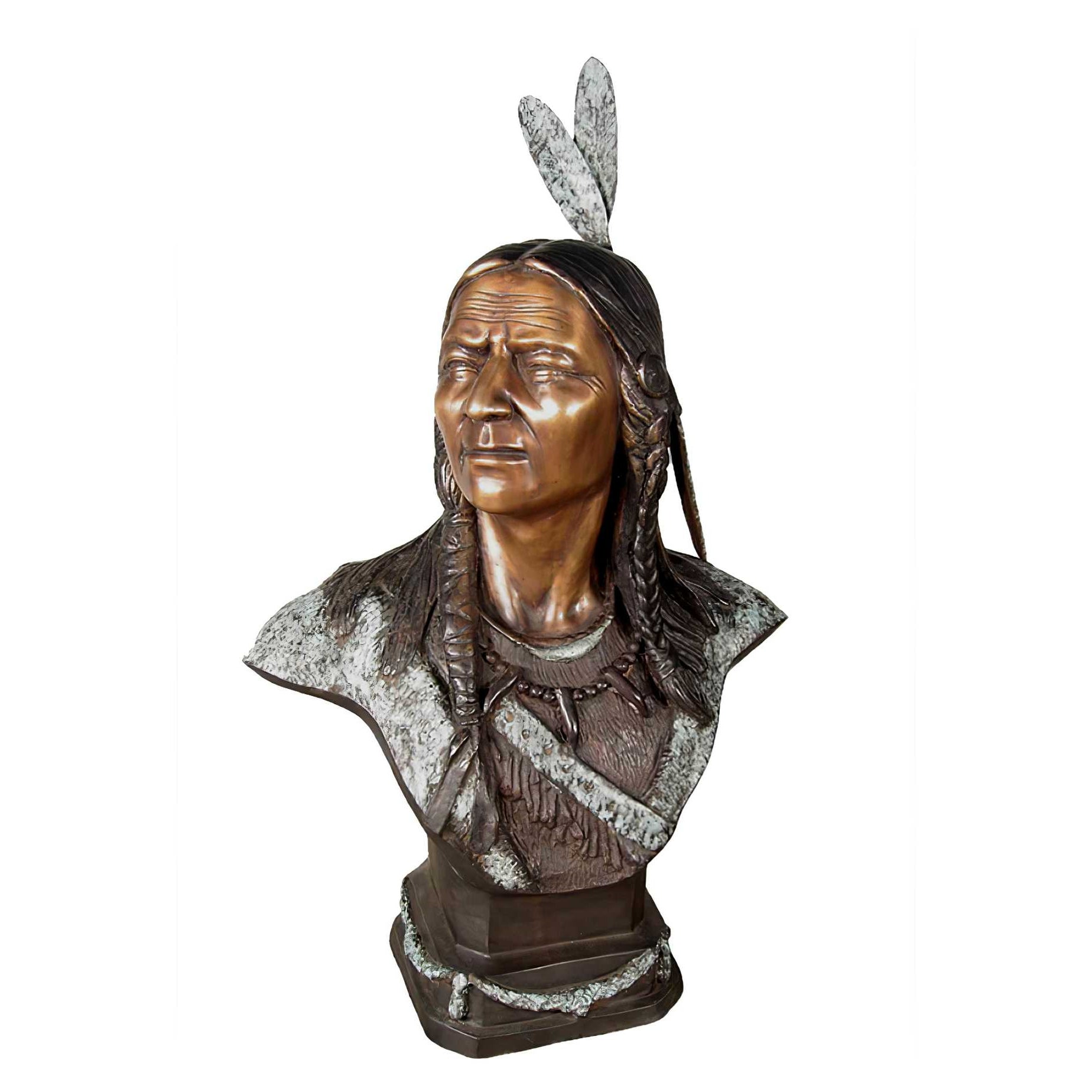 Indian Chief Bronze Bust — AllSculptures